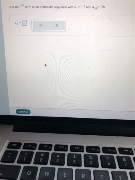solved find the 7th term of an arithmetic sequence with