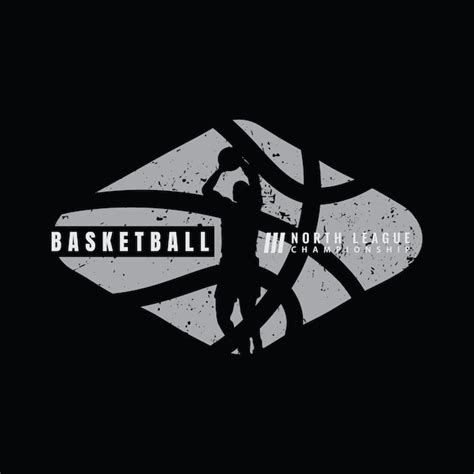 티셔츠 디자인에 완벽한 농구 일러스트레이션 타이포그래피 프리미엄 벡터