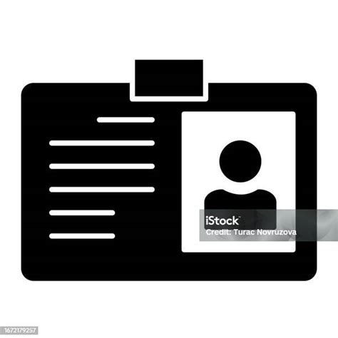 Ikon Solid Kartu Identitas Orang Lencana Untuk Simbol Pass Dan Checkout