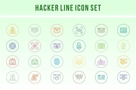 Hacker Line Icon Set Graphic By Graphic Nehar Creative Fabrica