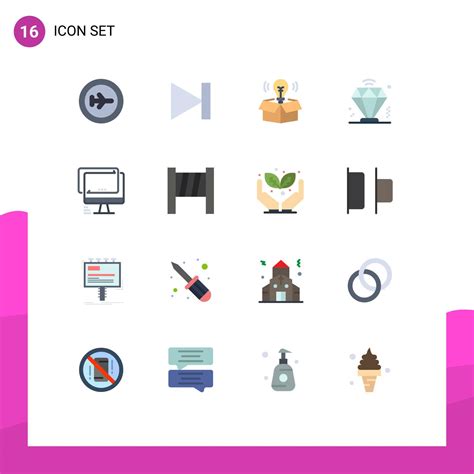 Stock Vector Icon Pack Of 16 Line Signs And Symbols For Device Computer Box Membership Business