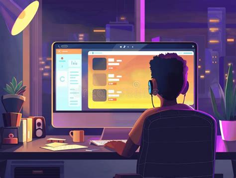 Person Coding At A Desk Surrounded By Multiple Monitors In A Modern Office During Evening Hours