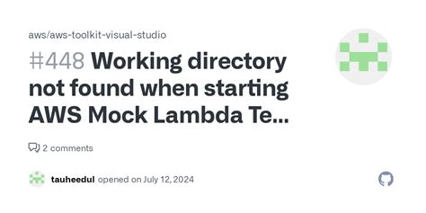 Working Directory Not Found When Starting Aws Mock Lambda Test Tool