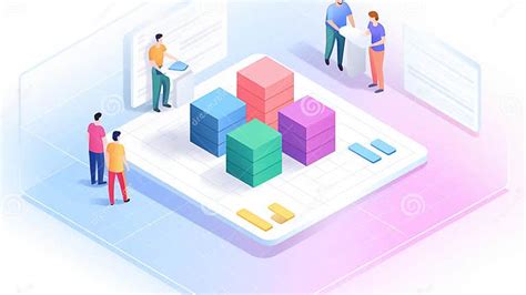 Data Management And Analysis Visualization Isometric Illustration Ai Generated Stock