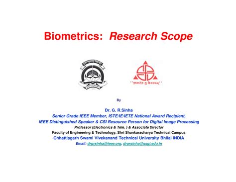 Pdf Biometrics Research Scope