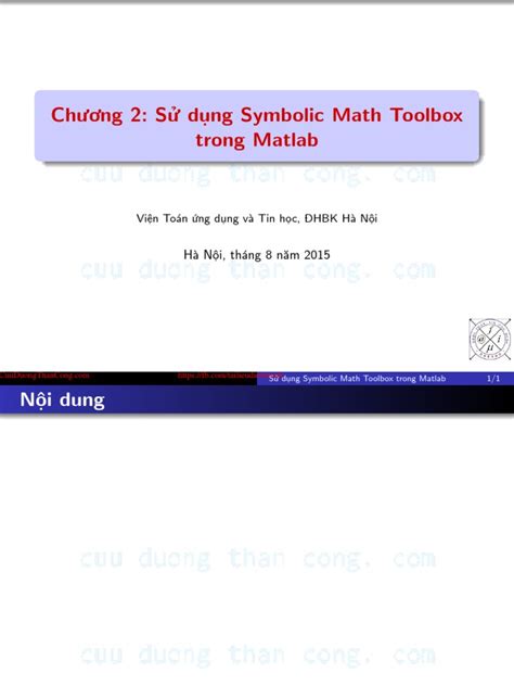 Matlab 2 Symbolic Cuuduongthancong Com Pdf