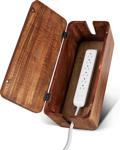 Luxe Designs Wall Mount Cable Management Box Wooden Electrical