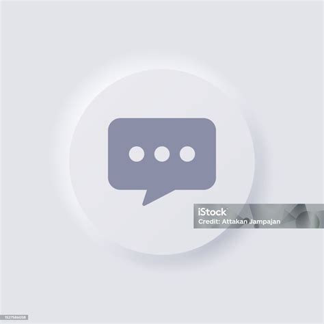 말풍선 아이콘 웹 디자인을 위한 White Neumorphism 소프트 Ui 디자인 응용 프로그램 Ui 등 버튼 벡터 3차원 형태에 대한 스톡 벡터 아트 및 기타 이미지