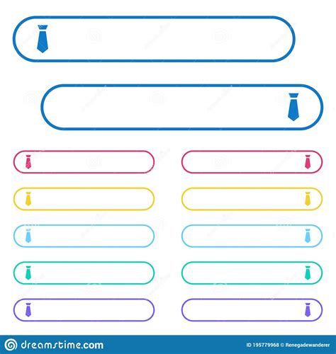 tie icons in rounded color menu buttons stock vector illustration of
