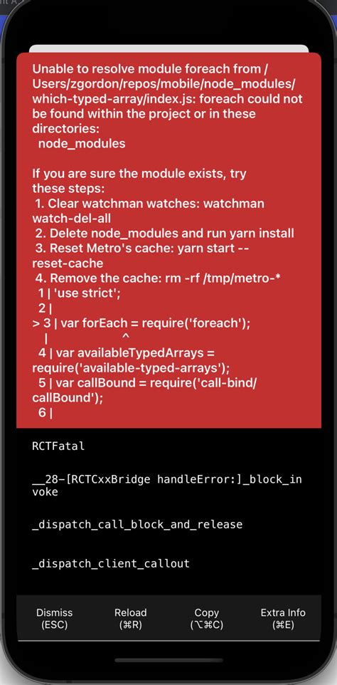 Unable To Resolve Module Foreach Issue Expo Expo Github