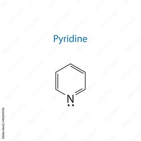 Pyridine Molecule Skeletal Structure Diagram Organic Compound Molecule Scientific Illustration