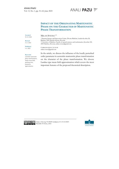 Pdf Impact Of The Originating Martensitic Phase On The Character Of Martensitic Phase