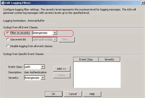 ASA Configure Syslog Using ASDM Cisco