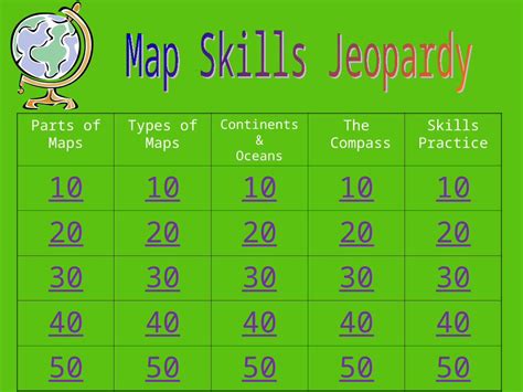 Ppt Parts Of Maps Types Of Maps Continents And Oceans The Compass Skills Practice 10 20 30 40 50