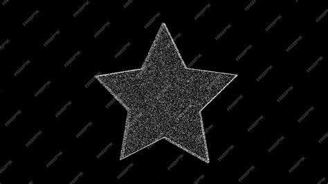Premium Photo 3d White Star On Black Background Object Consisting Of Flickering Particles
