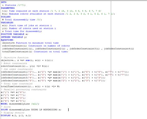Solved Solve This Gams Code