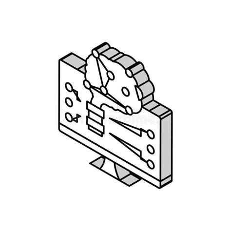 Brain Robot Isometric Icon Vector Illustration Stock Vector
