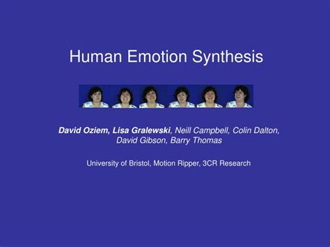 Ppt Human Emotion Synthesis Powerpoint Presentation Free Download Id5616364