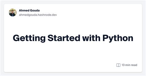 Getting Started with Python