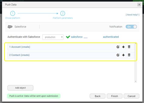 Salesforce Push Integration Example 1