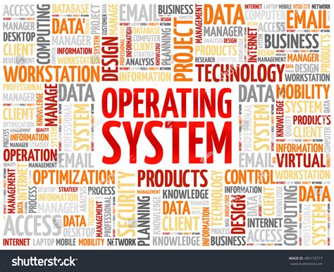 Operating System Word Cloud Concept Stock Illustration 485173717