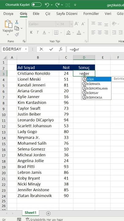Excelde Otomatik Koşullu Biçimlendirme💼📊excel Exceltips Excelipuçları Exceltutorials Youtube