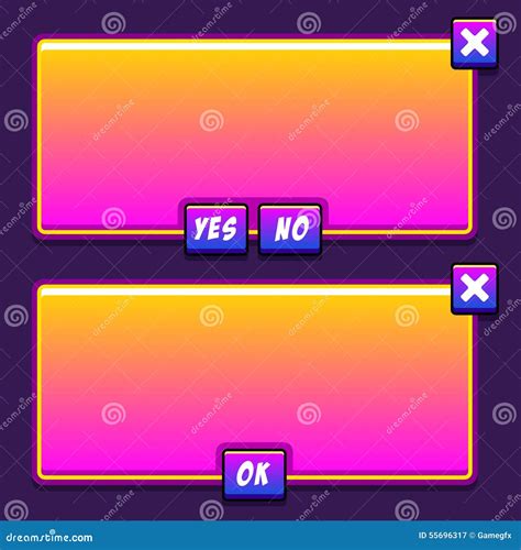 space game menu level interface panels ui vector illustration