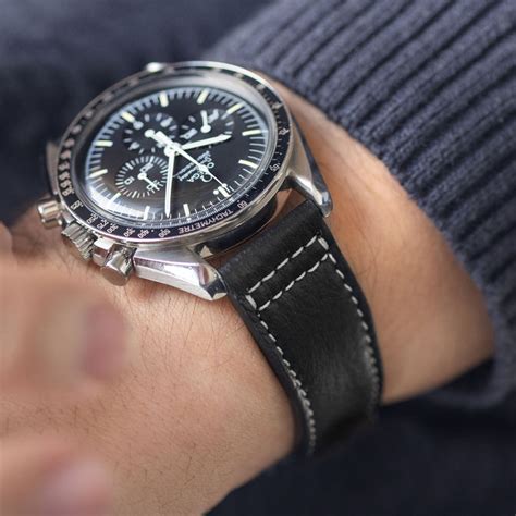 Black Aviator Leather Watch Strap Bulang And Sons Eu