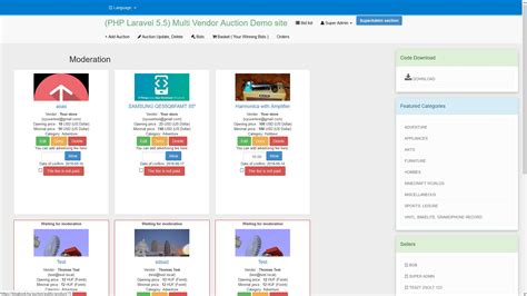 php laravel auction multi vendor auction script by smartcodecreator