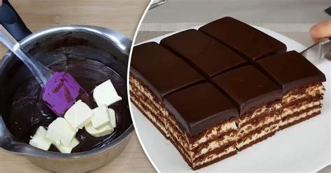 Шоколадова бисквитена торта без печене Смесете брашното и 200 грама