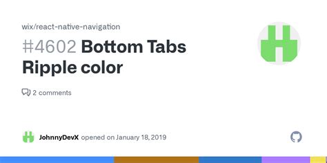 Bottom Tabs Ripple Color · Issue 4602 · Wixreact Native Navigation · Github