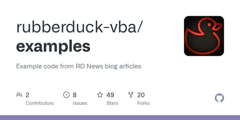 Github Rubberduck Vbaexamples Example Code From Rd News Blog Articles