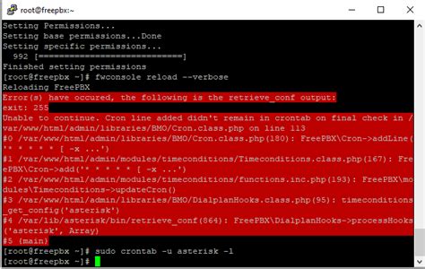 Freepbx Error When Applying Changes Collaboration Spiceworks Community