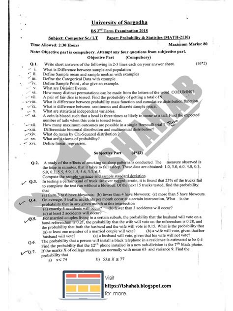 Statistics Paper 2018 For Csit Pdf