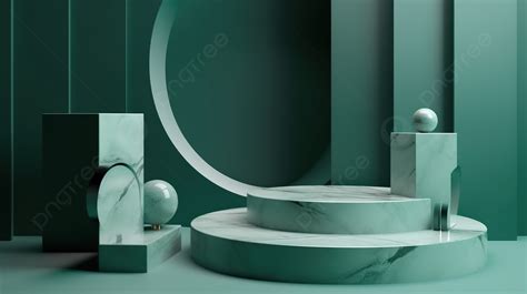 Pedestal Product Display On Abstract Geometric Platform A 3d Rendering Background Cosmetic