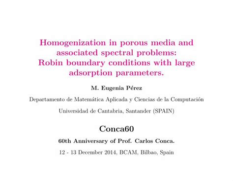 Pdf Homogenization In Porous Media And Associated Spectral