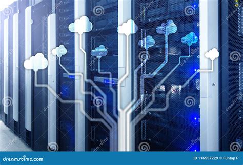 Cloud Server And Computing Data Storage And Processing Internet And Technology Concept Stock