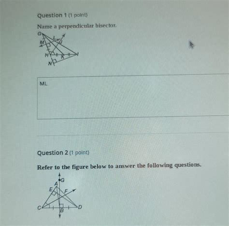 Solved Question 1 1 Point Name A Perpendicular Bisector C