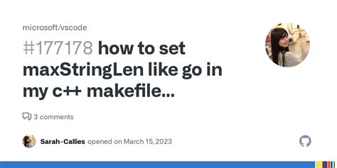 How To Set Maxstringlen Like Go In My C Makefile Projects · Issue 177178 · Microsoftvscode