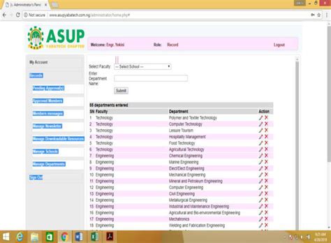 Admin User Interface With Managing Department Download Scientific Diagram