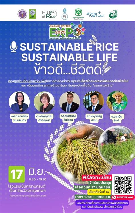 ขอเชิญเข้าร่วมกิจกรรมในงาน มหกรรมงานวิจัยแห่งชาติ 2568 Thailand Research Expo 2025