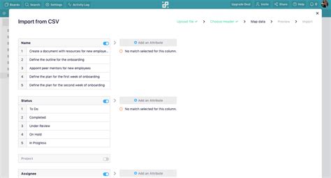 csv import and export infinity