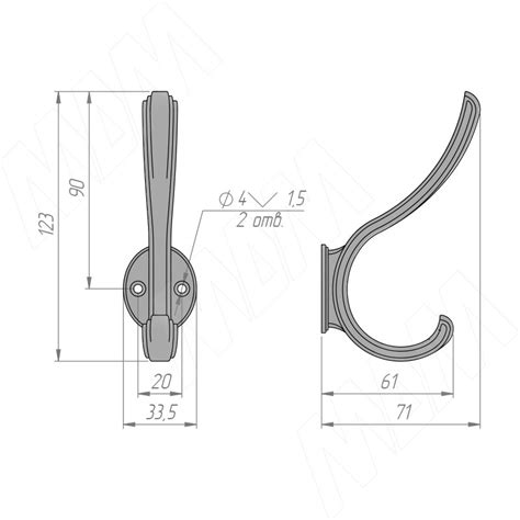 ZAMPA Крючок двухрожковый хром HK.29.PC Купить в интернет-магазине в г ...
