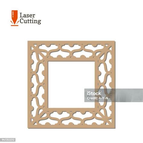 레이저 컷 패널 레이저 기계에 커트를 위한 벡터 프레임 템플릿입니다 아트 실루엣 디자인입니다 사진 프레임 초대 장식의 디자인에 대 한 벡터 카드 그림 0명에 대한 스톡 벡터