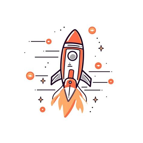 Premium Vector Rocketship Launch Illustration