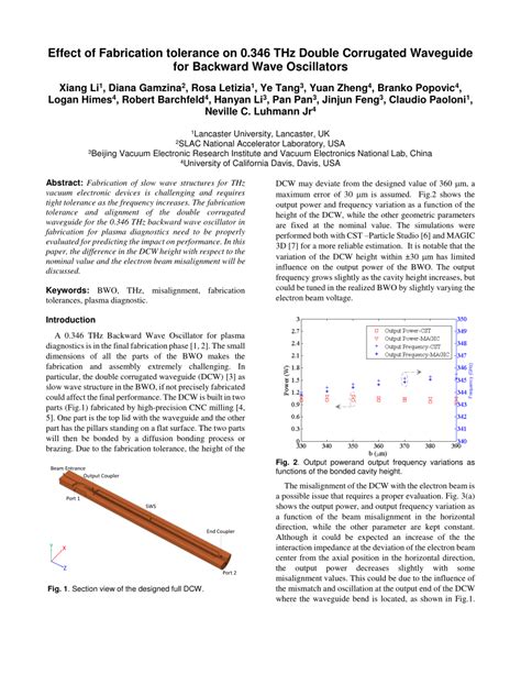Pdf Effect Of Fabrication Tolerance On 0 346 Thz Double Corrugated Waveguide For Backward Wave
