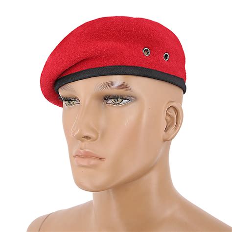 Beret Hat Army Red 95 Wool Kms