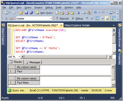Microsoft SQL Server Lesson Introduction To Variables