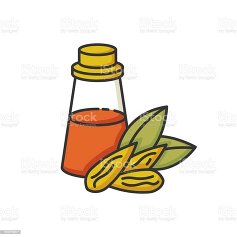 아몬드 오일 Rgb 색상 아이콘 액체 형태로 원시 너트 추출물 에센스를 위한 유기농 성분 마사지 오일 건조 한 모발 치료를 위한 천연 화장품 격리된 벡터 그림 개념에 대한