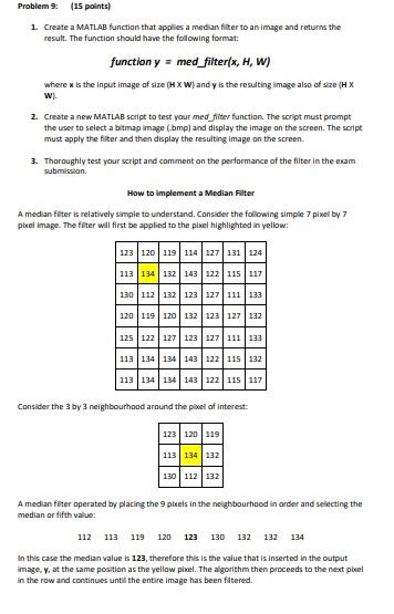 solved problem 9 15 points 1 create a matlab function